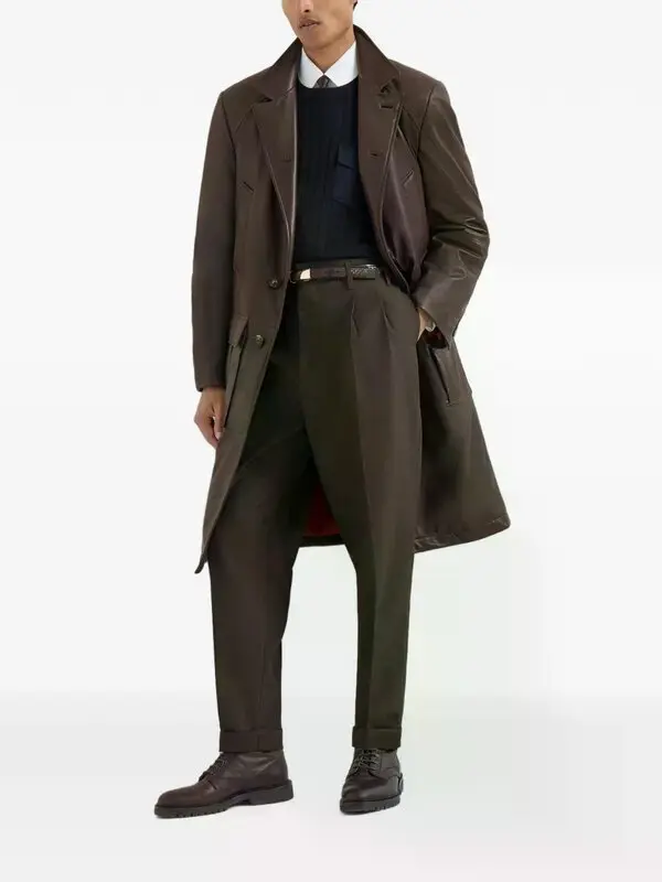 Brunello Cucinelli Virgin-wool Diagonal Trousers With Double Pleats