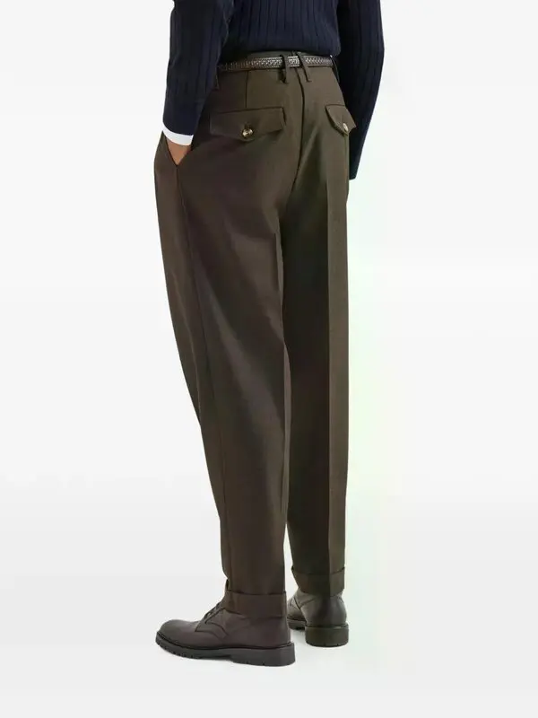 Brunello Cucinelli Virgin-wool Diagonal Trousers With Double Pleats