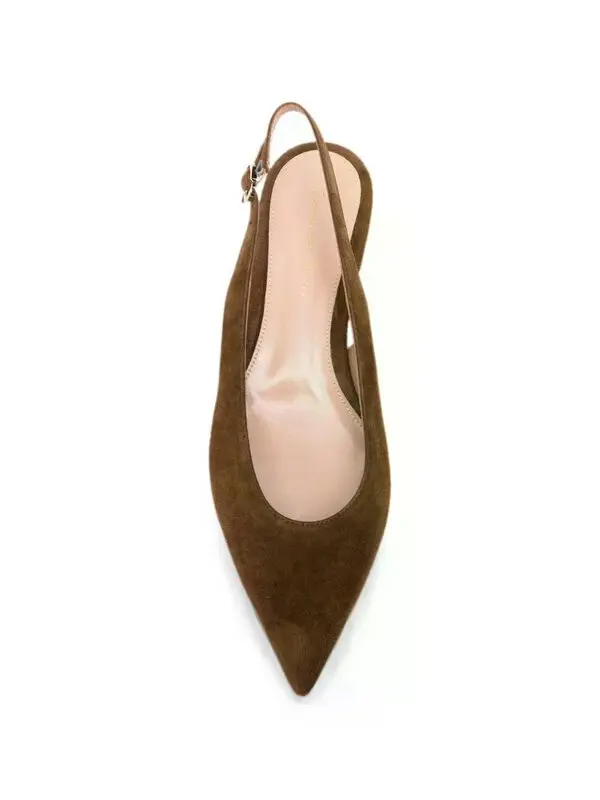 GIANVITO ROSSI Slingback Pointed-toe Ballet Flats