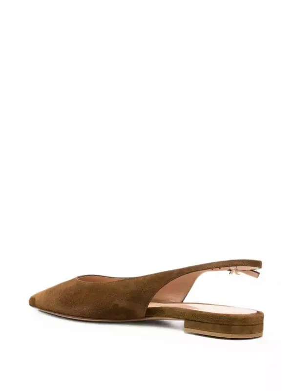 GIANVITO ROSSI Slingback Pointed-toe Ballet Flats