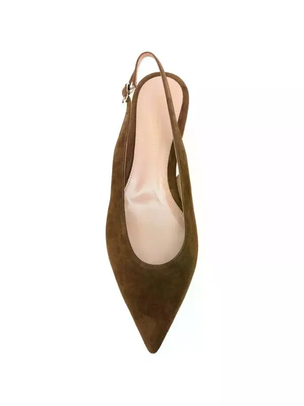 GIANVITO ROSSI Slingback Pointed-toe Ballet Flats