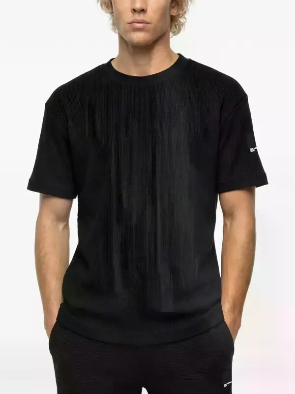 Karl Lagerfeld Ribbed-knit Logo-patch T-shirt