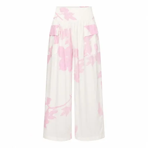 MUCHE & MUCHETTE Floral Wide Leg Pants - White