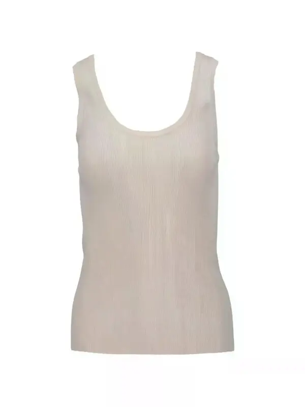 Isaia Ribbed-knit Scoop-neck Top