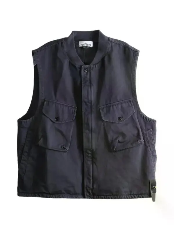 Stone Island G100013 Dense Cotton Twill-tc Vest - Blue