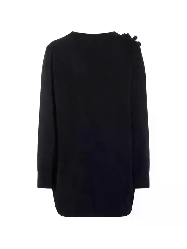 Alberta Ferretti V-neck Mini Dress With Floral Appliqu