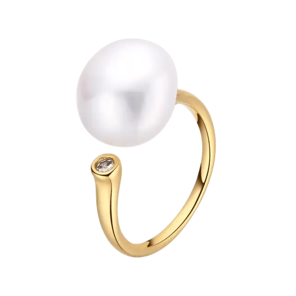 LISA&CO. Silver Ring Pearl&spark - Gold