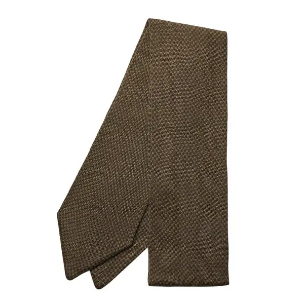 SERRAN LONDON Green / Brown Merino Scarf Brown, Green