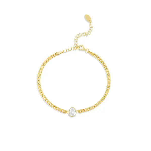 SHYMI Fancy Shape On A Curb Chain Bracelet Pear