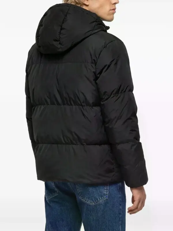 Karl Lagerfeld Logo-print Hooded Puffer Jacket - Black