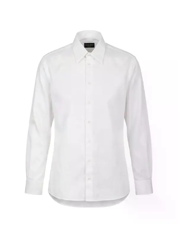 Giorgio Armani Textured-finish Long-sleeve Shirt - White