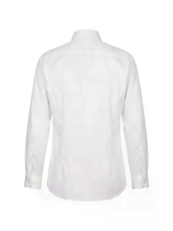 Giorgio Armani Textured-finish Long-sleeve Shirt - White