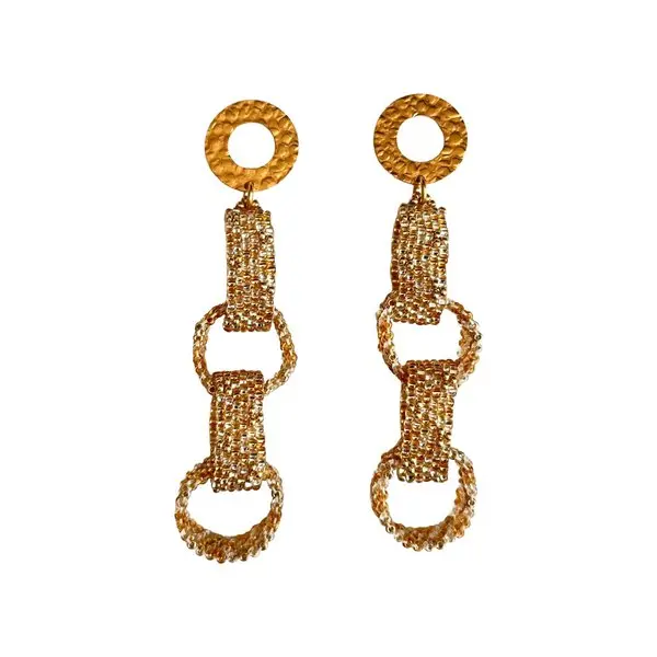 ILIANA ARRAZOLA Gold / Silver Bold Chunky Link Earrings, Gold