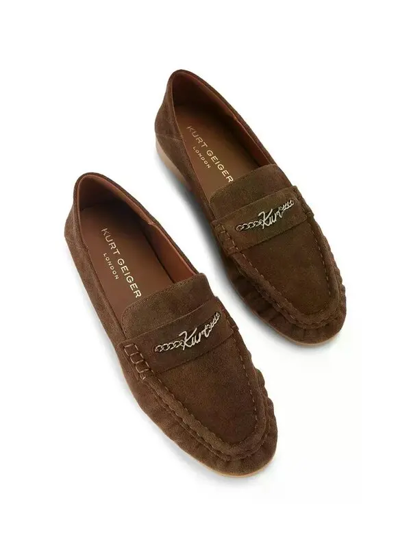 Kurt Geiger Logo Plaque Suede Loafers