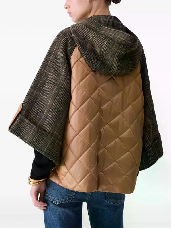 Liu Jo Hooded Cape With Quilted Inserts