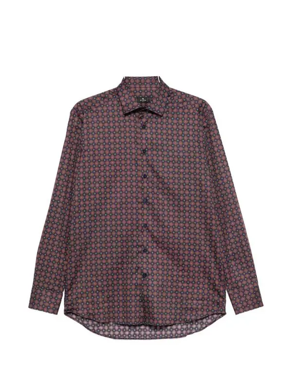 Etro Geometric-print Long-sleeve Shirt