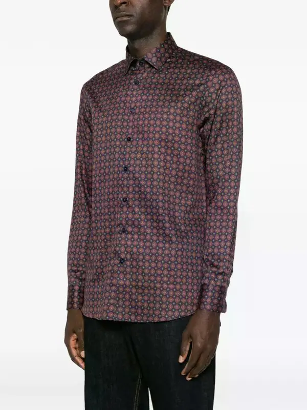Etro Geometric-print Long-sleeve Shirt