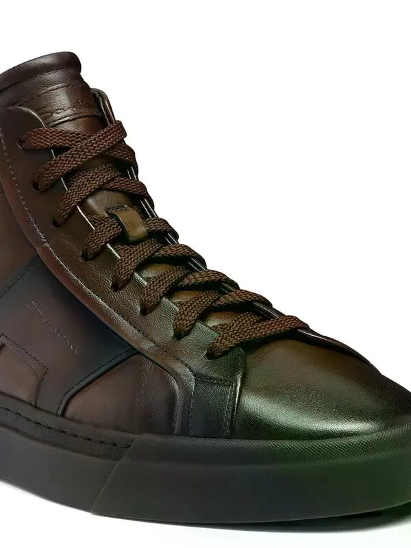 Santoni Double-buckle Leather Sneakers