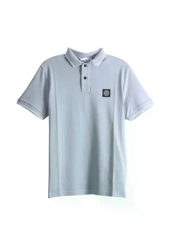 Stone Island 2200010 Organic Cotton Piqué With Stretch Polo - Blue