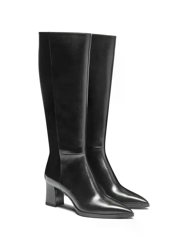 Santoni Pointed-toe Block-heel Boots