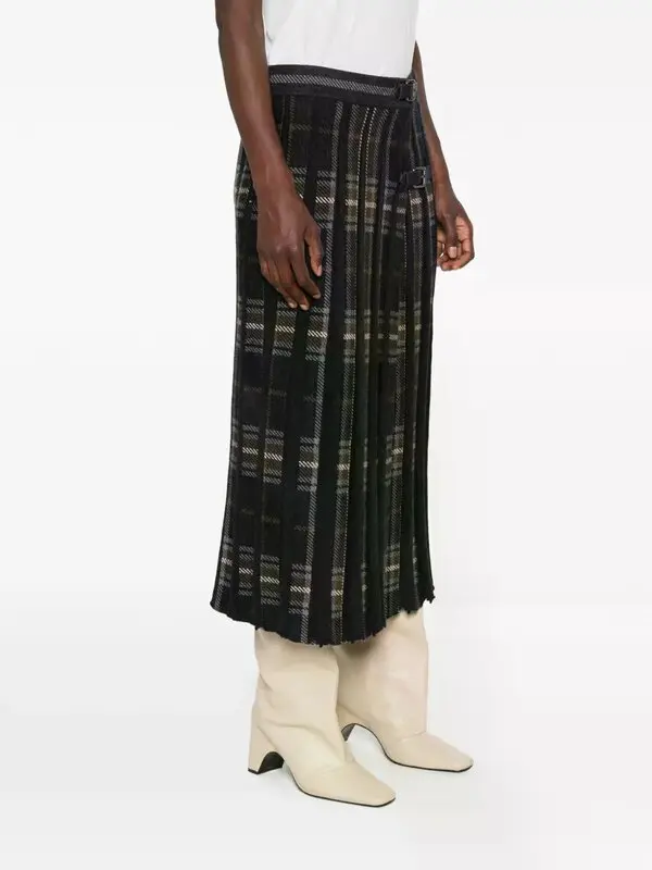 Eric Bompard Tartan Pleated Midi Skirt