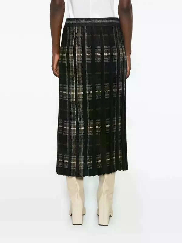 Eric Bompard Tartan Pleated Midi Skirt