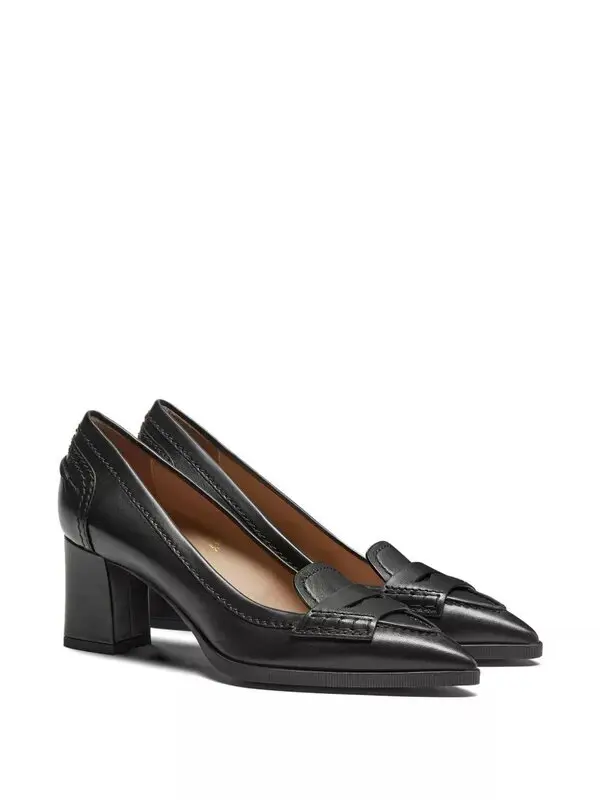 Santoni Pointed-toe Penny-strap Pumps