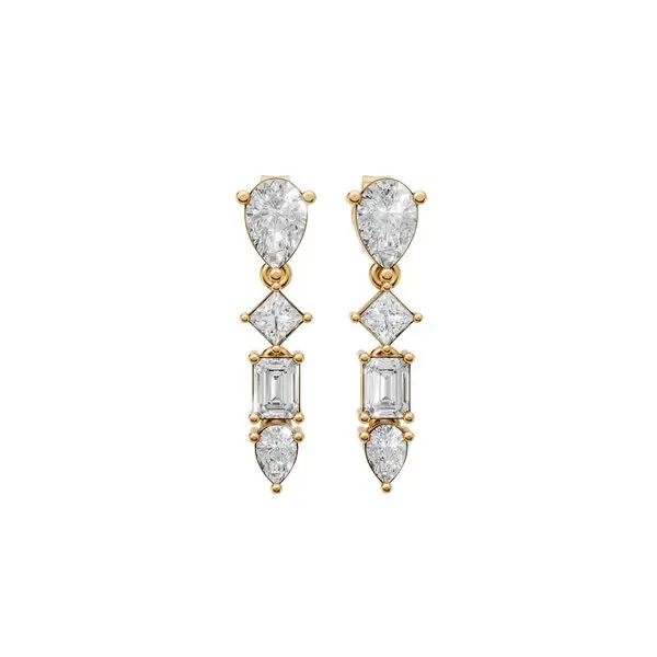 AYA FINE JEWELRY Mixed Cut Lab Diamond Drop Earrings