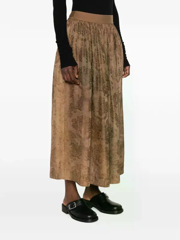UMA WANG Gillian Pattern Gathered Midi Skirt