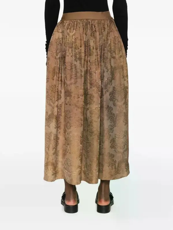 UMA WANG Gillian Pattern Gathered Midi Skirt