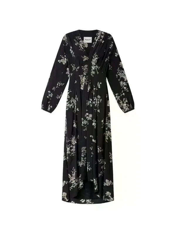 MARANT ETOILE Floral Print Maxi Dress - Black