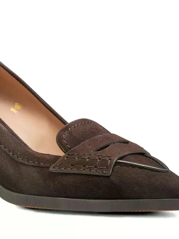 Santoni Penny-slot Pointed-toe Pumps
