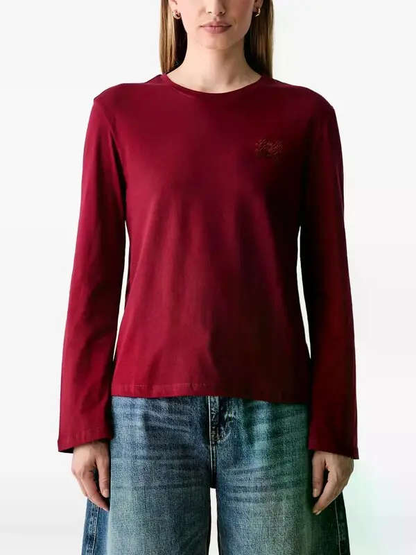 Liu Jo Logo-embroidered Long-sleeve T-shirt - Red