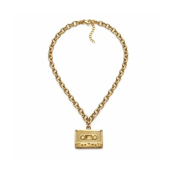 ADIBA 18k -plated Stainless Steel Cassette Pendant Necklace - Gold