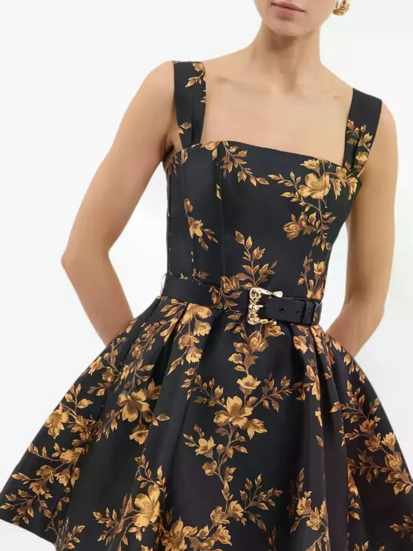 Rebecca Vallance Gilded Floral Mini Dress