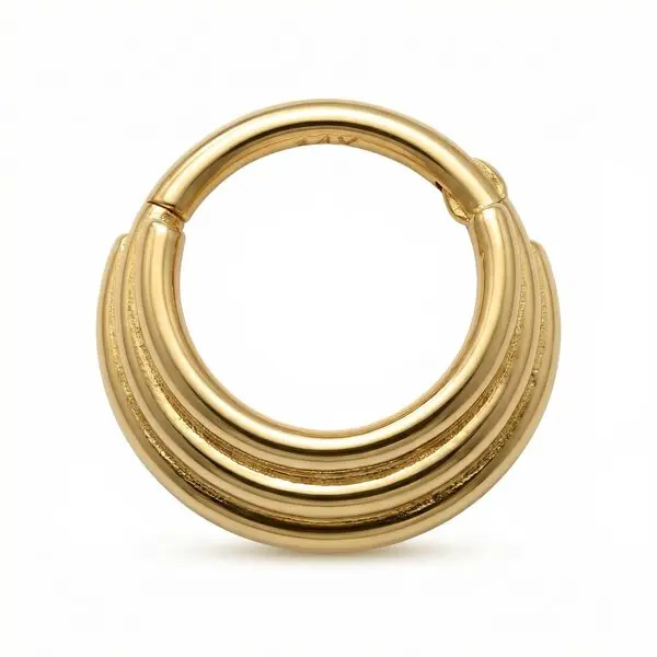Zahav Jewelry 10k Solid Seamless Clicker Hoop - Gold