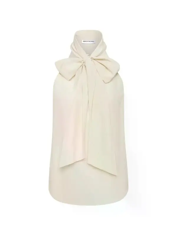 Rebecca Vallance Marietta Silk Halterneck Bow Detail Top