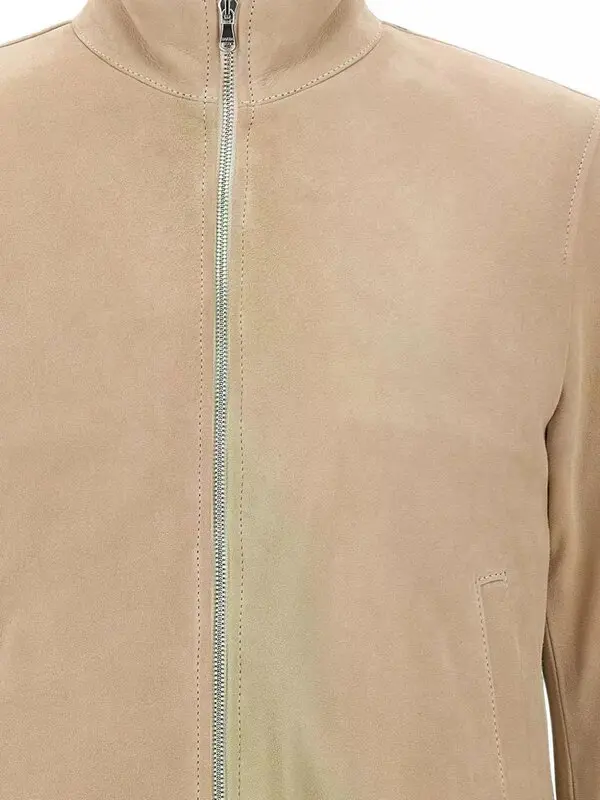 BARBA NAPOLI Rivet Shearling-lined Suede Jacket