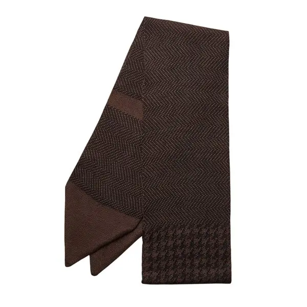 SERRAN LONDON Black / Brown Classic Scarf Chestnut Brown