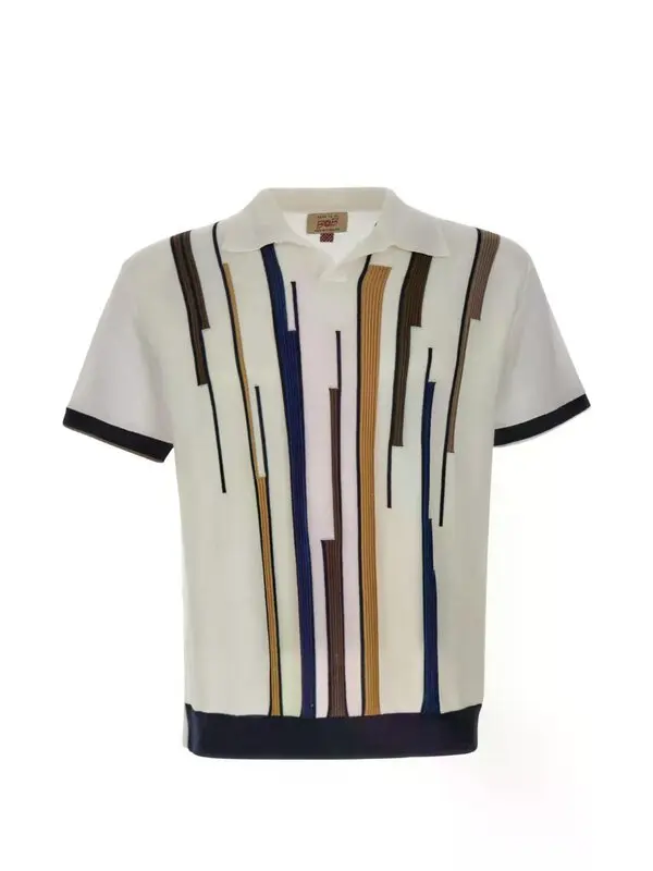BOB Jacquard-insert Polo-collar T-shirt
