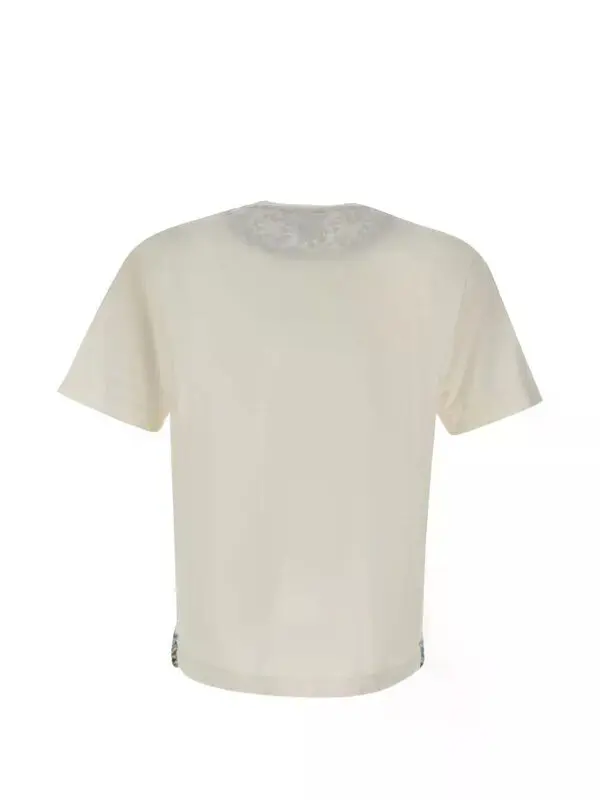 BOB Embroidered-logo Floral-trim T-shirt