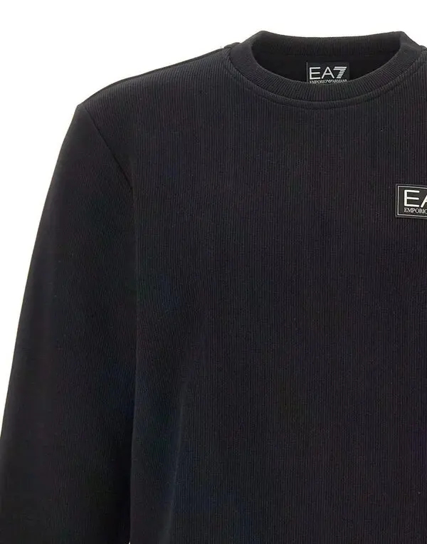 EA7 Logo-patch Ribbed Sweatshirt