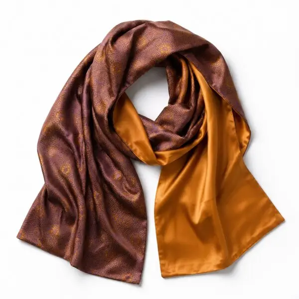 SILK AND BEARS Amber & Reversible Jacquard Silk Evening Shawl — Soirée Collection