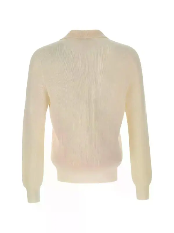 GRAN SASSO Ribbed-knit Virgin Wool Polo-collar Sweater