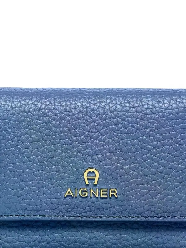 AIGNER Ivy Pebbled-leather Wallet - Blue