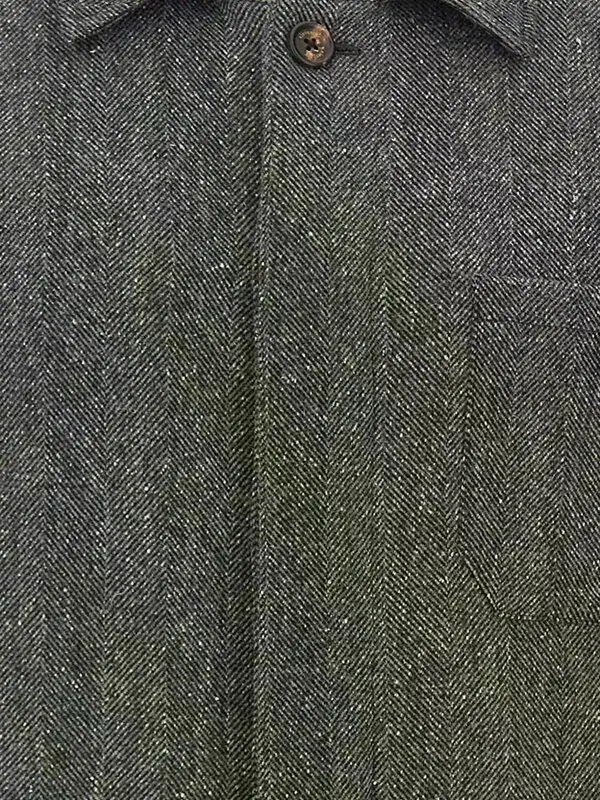 Eleventy Herringbone-pattern Wool-blend Shirt Jacket