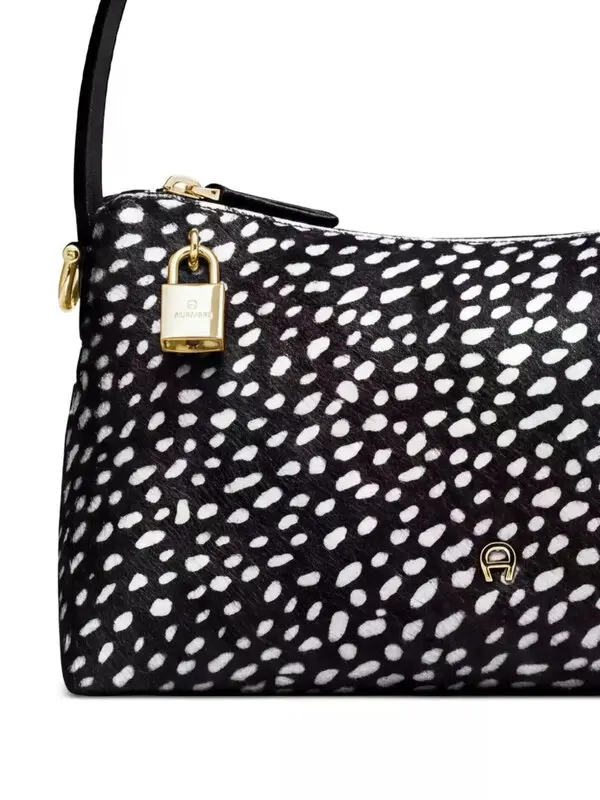 AIGNER Small Delia Puntina Shoulder Bag - Black