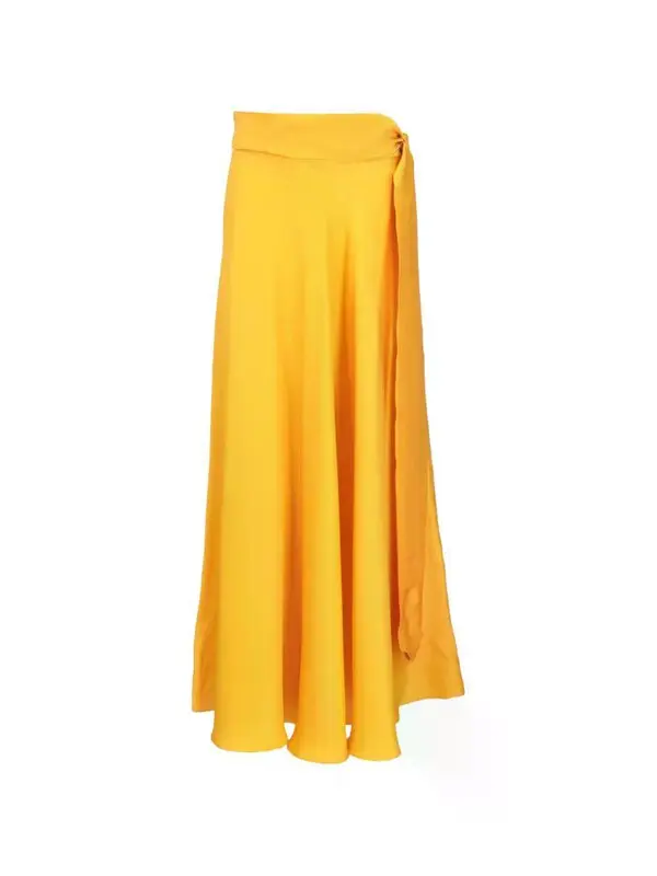 Isaia Wrap-style Flared Maxi Skirt