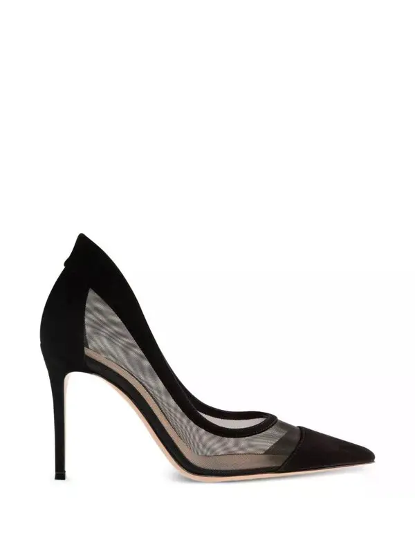 GIANVITO ROSSI Suede Mesh Pumps