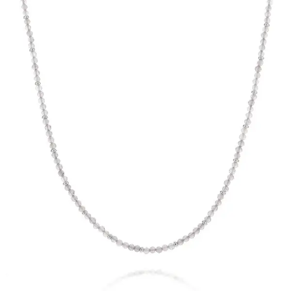 NELLOU JEWELLERY Labradorite Orbit Necklace - Silver